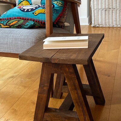 Rustic Stool Side Table Low Side Table Living Room Table Bedside Table ...