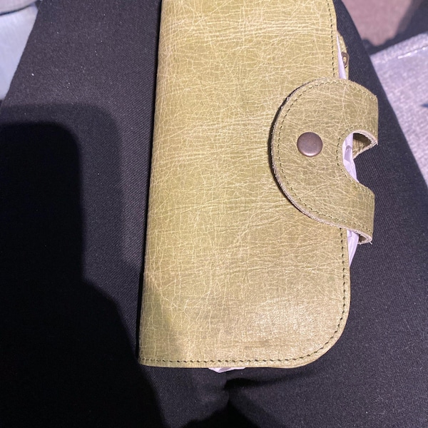 Coin Clip Purse With Bottom Zip, Red Leather Purse, Front Pocket, Amy ...