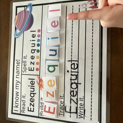 Dry Erase Name Mat, Montesorri Activity to Learn to Spell and Write ...