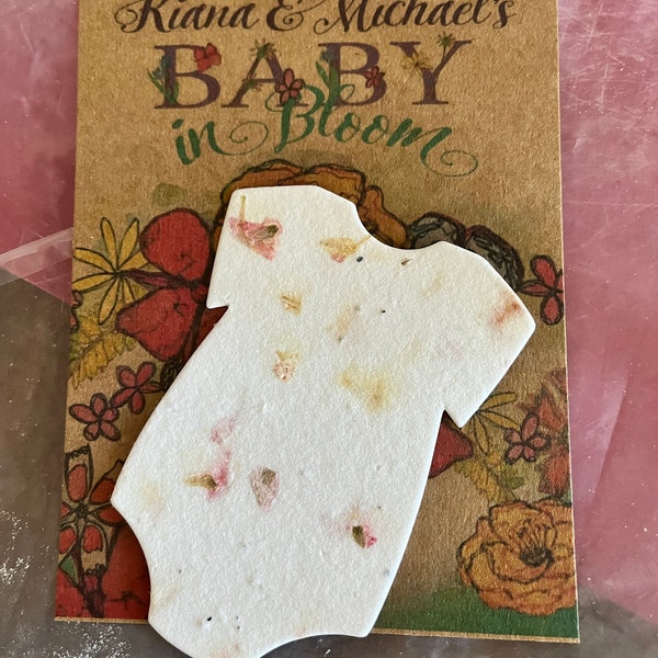 Infant Bodysuit Shape Wildflower Seed Paper - 3" X 2" - Set of 24 - for ...