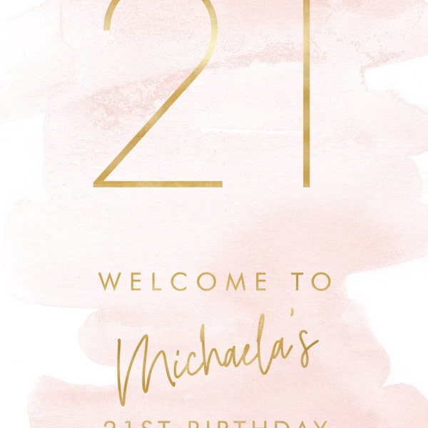 Birthday Welcome Signs Personalized, 21st Birthday Party Decor, Welcome ...