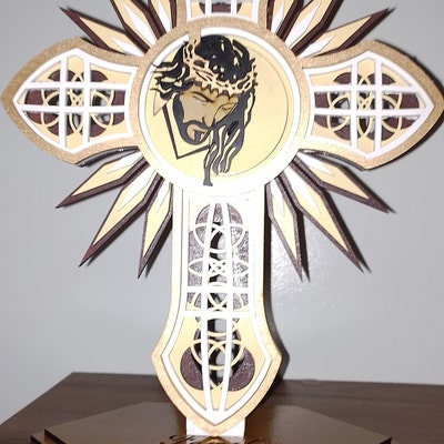 Jesus Cross 4 Layers SVG DXF PDF Easy to Laser Cut Vector Wood Burner ...