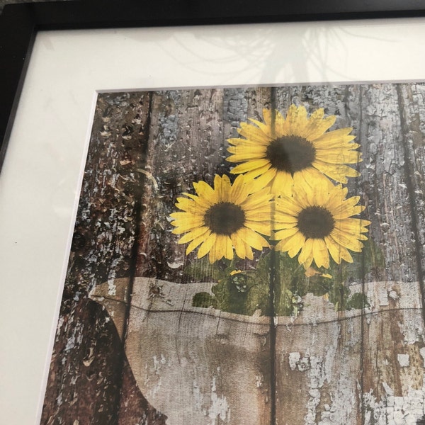 Rustic Sunflowers Farmhouse Home Decor Wall Art, Sunflower Decor ...