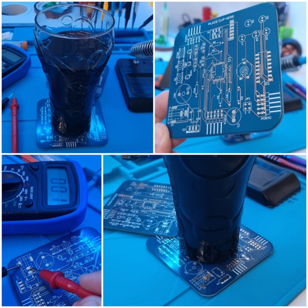 The Original: Set of 2 Coasters in Pcb-design With Gold Contacts for ...