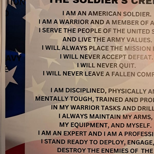 The Soldier's Creed Wall Art Print: Patriotic Gift (8x10) - Etsy