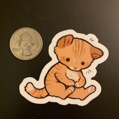 Sitting Kitten Sticker / Cat Sticker / Kitten Sticker / Cute Animal ...