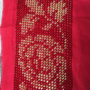 Aida 14 Count Red Aida From DMC, 55 X 50 Cm,110 X 26 Cm, 110 X 50 Cm ...