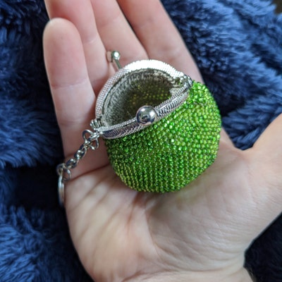 Small Black Gothic Emo Style Crochet Beaded Coin Purse With - Etsy