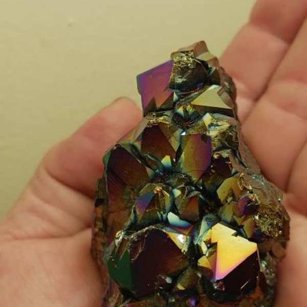 Rainbow Aura Amethyst Cluster, Titanium Aura Amethyst Crystal - Choose ...
