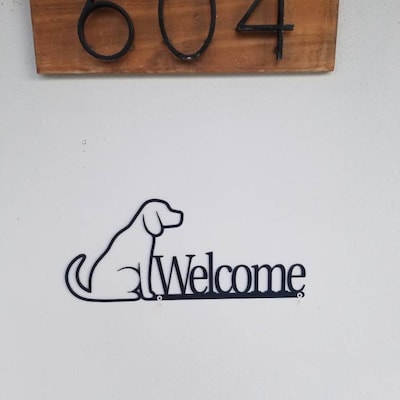 Dog Welcome Sign, Labrador, Outdoor Metal Wall Art, Dog Lover Gift, Dog ...