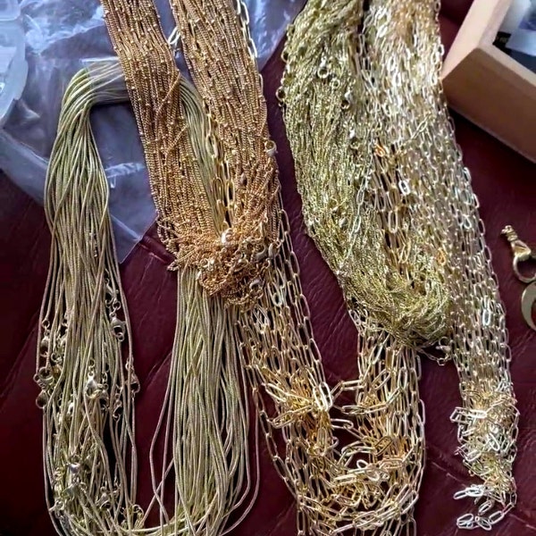 18" Wave Chains Gold Plated Necklace With Losbter Clasp Wholesale Bulk ...