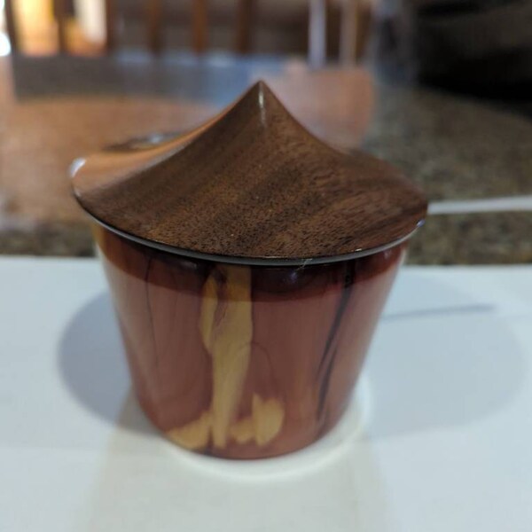 Elm and Black Walnut Salt Cellar With Electric Blue Epoxy - 20240119A ...
