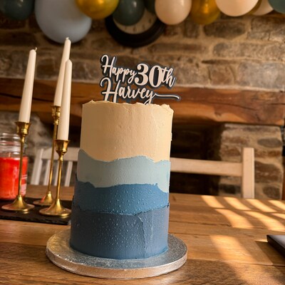 Personalised Double Layer Topper Swirly Style, Wedding Cake Topper ...