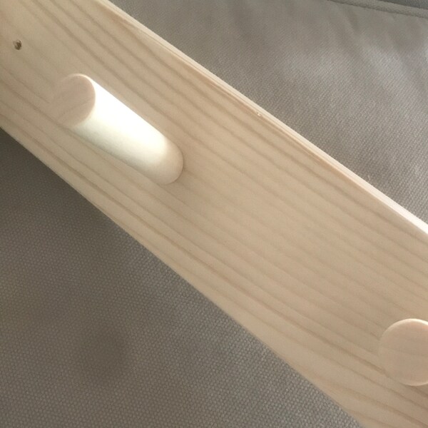 Wooden 7 Pegs Rack, Slanted Hooks, Wall Coat Rack, Wooden Toddler Room ...