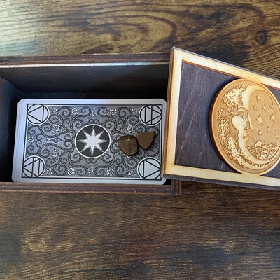 Tarot Cards Box Moon Stash Box Moon Treasure Box Moon Mindfulness Moon ...