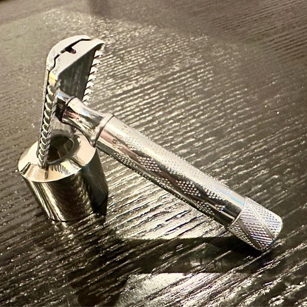 RARE 1930s BARBASOL Open Combo 3 Piece Dual Edge Vintage Safety Razor ...