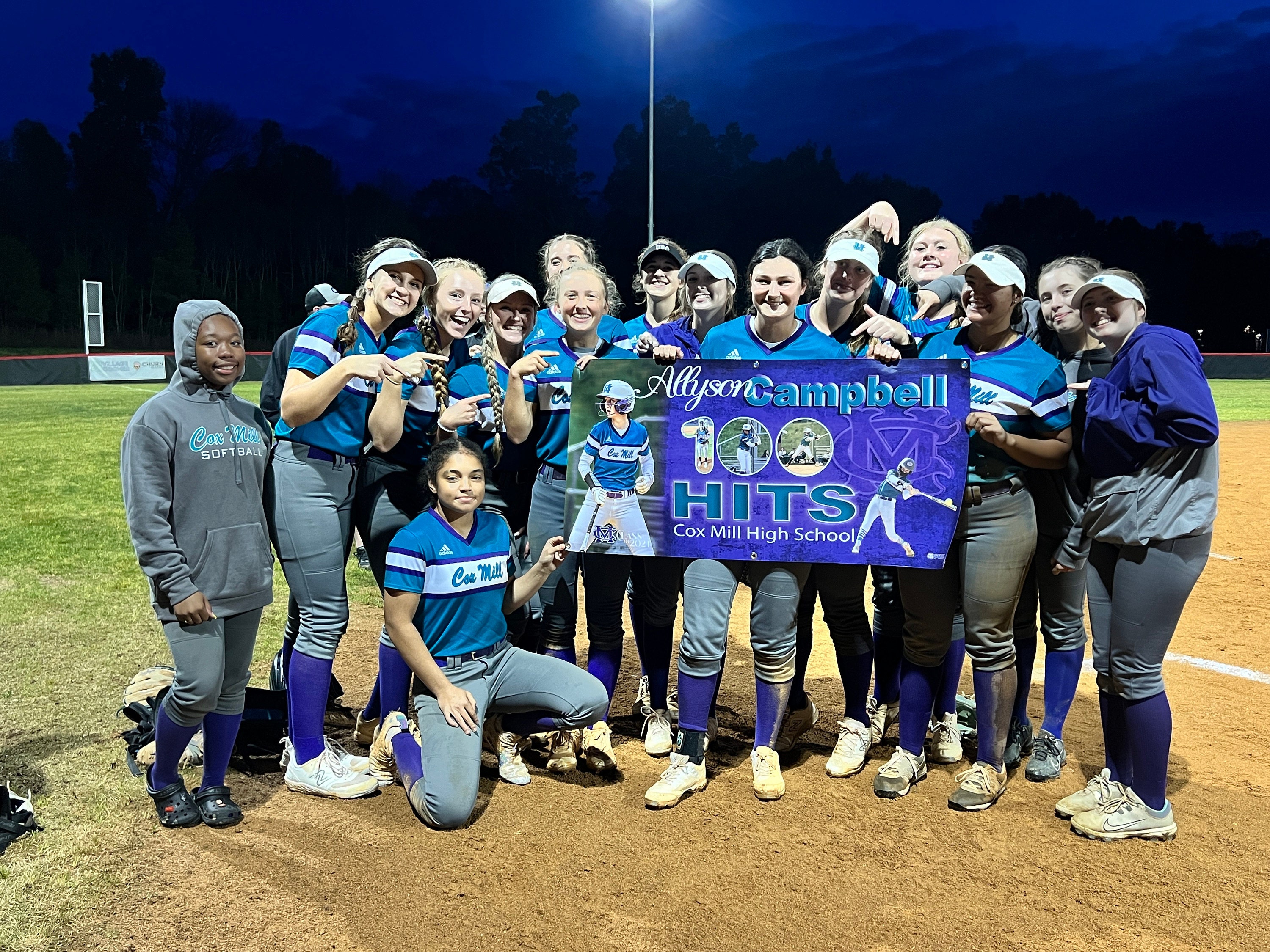 100 Hits Banner, Accomplishment Banner, Softball 100 Hits Banner, 100 ...