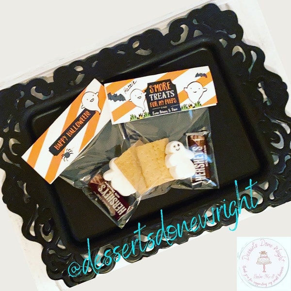 Halloween Treat Toppers, Editable Treat Bag Toppers, Smores Tags, S ...
