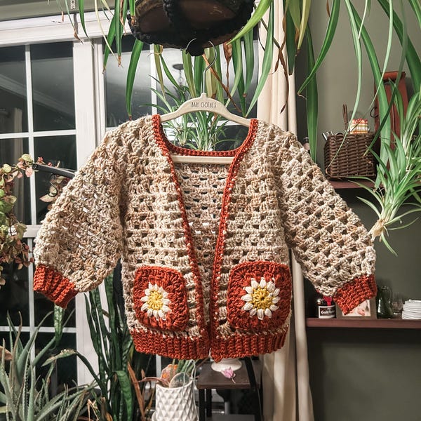 CROCHET PATTERN & VIDEO/ Mini Pop Cardigan Crochet Pattern / Easy Top ...