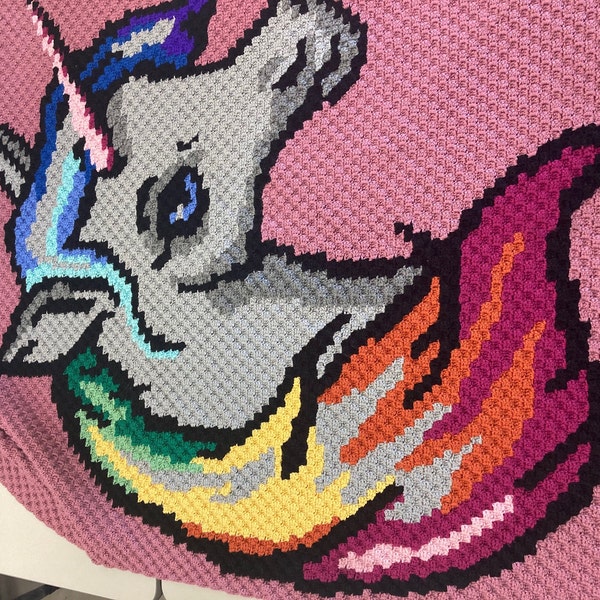 Unicorn C2C Graphgan Crochet Pattern | Unicorn Graphghan Crochet ...
