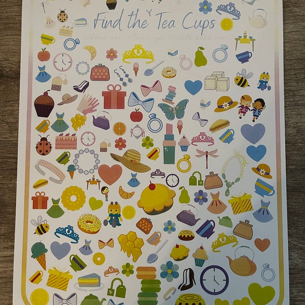 Tea Party Find the Tea Cup Game - Digital Printable - Etsy