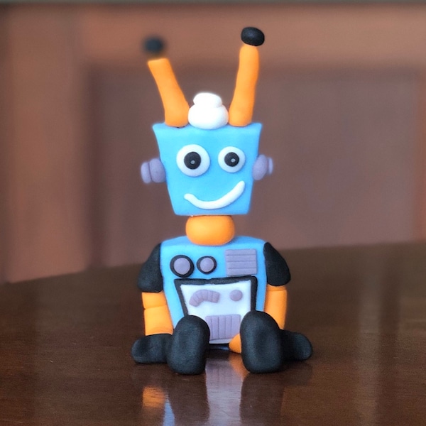 Robot Fondant Cake Topper - Etsy