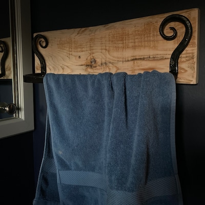 Scroll Towel Bar Copper Bronze or Black Finish Holds Towels in Bathroom ...