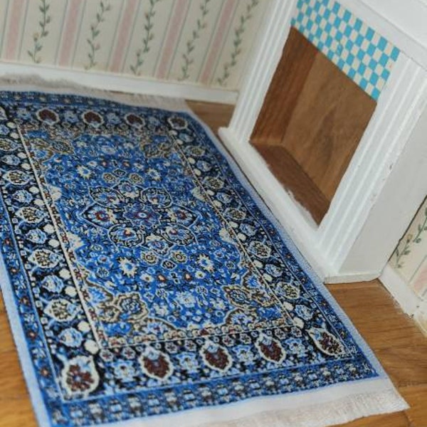 1:12 Scale Miniature Hand-woven Carpet, 1/12 Dollhouse Furniture Floor ...