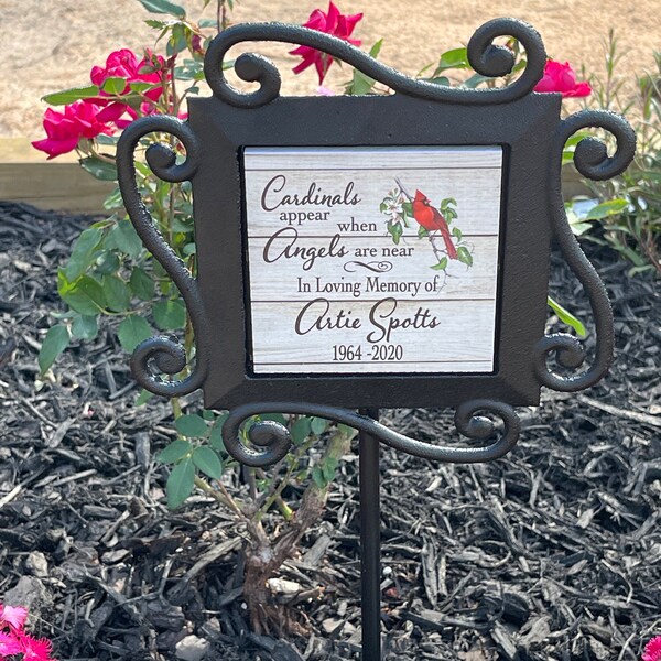 Personalized Cardinal Memorial Garden Stake - Memorial Garden Stake ...