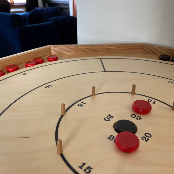 The Gold Standard Crokinole Board - Traditional Octagon Game Set - 23-5 ...