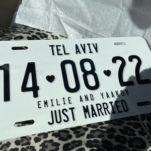 Wedding License Car License Plate Wedding Car Just Married Wedding Date ...