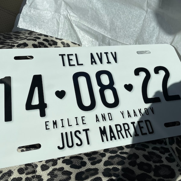 Wedding License - Car License Plate | Wedding Car | Just Married ...