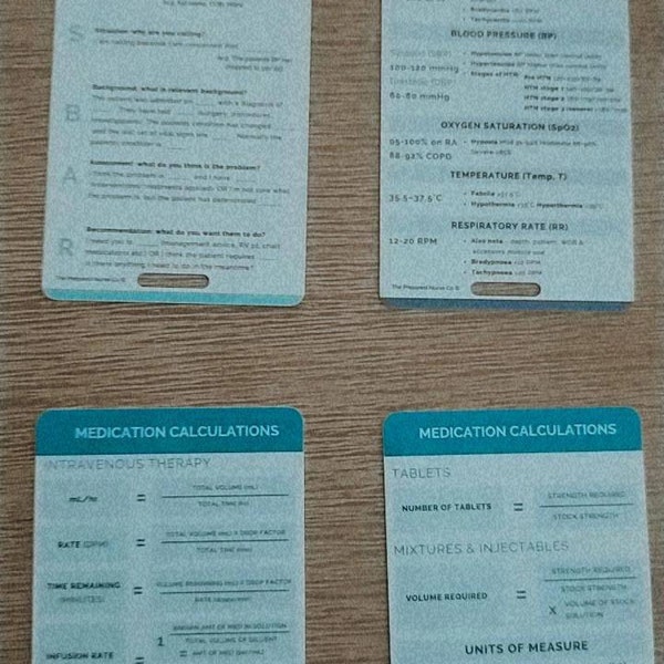 Adult Vital Signs & Pain Assessment Nursing Reference Cards, Adult ...