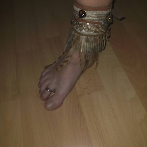 Boho Feather Cuffs With Buckles, Vintage Ankle Wrap, Hippie Boot Belt ...