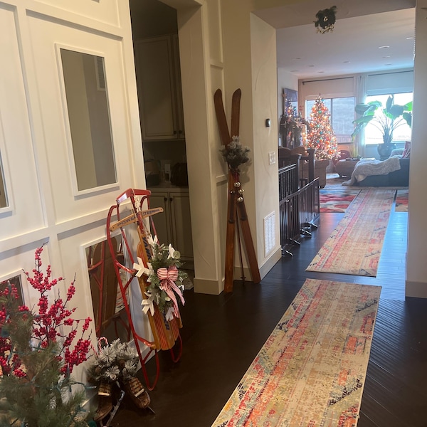 6ft Decorative Wooden Snow Skis W/poles - Etsy