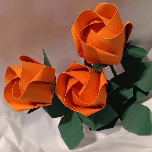 Ivory Paper Roses, Origami Flower Bouquet, 1st Anniversary Present for ...
