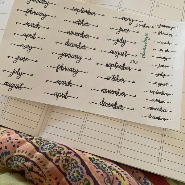 Months of the Year Planner Stickers - Monthly Planner Stickers - BUJO ...