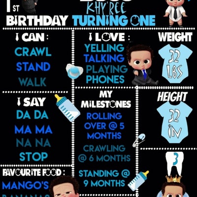 Light Skin Boss Baby Milestone Board - Etsy