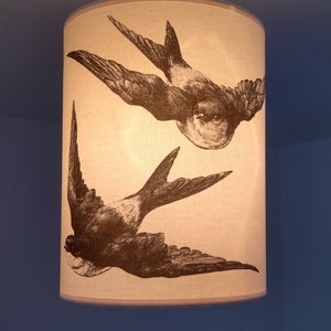 Swallows Lamp Shade/ Ceiling Shade - Bird Lamp Shade - Bird Lighting ...