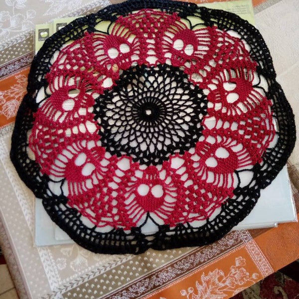 CROCHET PATTERN and Photo Tutorial on How to Make Goth Skull Lace Doily ...