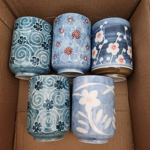 Japanese Chinese Ceramic Round Plate Gift Set - Set of 5 - Etsy