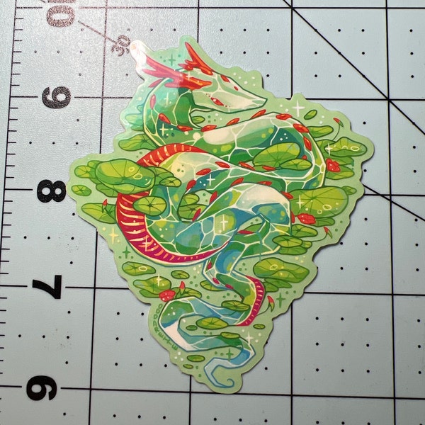 Water Dragon Sticker - Transparent Stickers - Vinyl - Waterproof ...