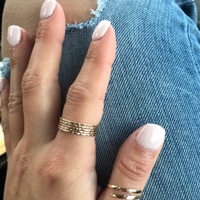 Hammered Bypass Ring, Adjustable Open Band Spiral Ring, Gold or Silver ...