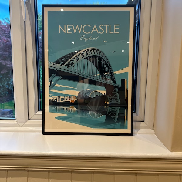 Newcastle Print, the Tyne Bridge, England Print, England Poster, Art ...