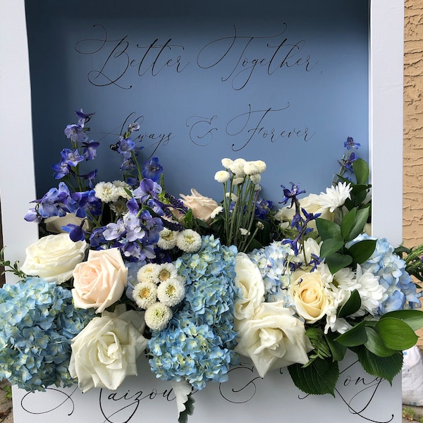 Custom Flower Box Welcome Sign, Personalized Event Welcome Sign ...