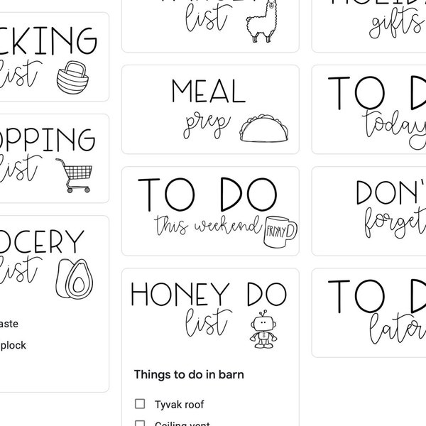 Google Keep Headers, Cute Fonts, Colorful - Etsy