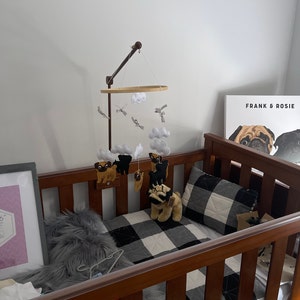 Adjustable Wall Mounted Wooden Mobile Crib Arm White Baby - Etsy