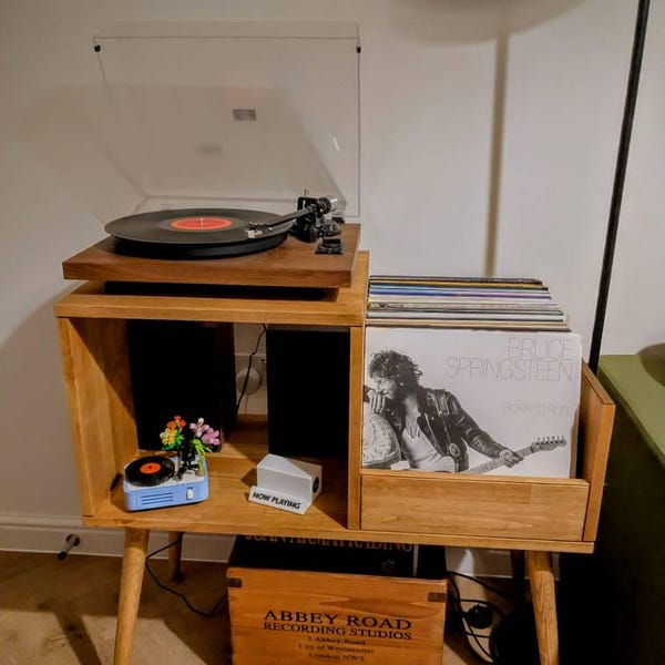 Record Player Stand, Vinyl End Table, Vinyl Console - Etsy