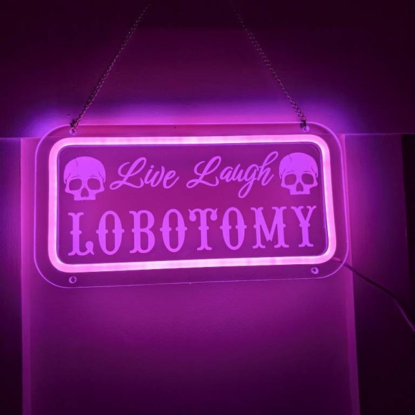 Live Laugh Lobotomy Neon Sign, Halloween Neon Sign, Gothic Home Decor ...