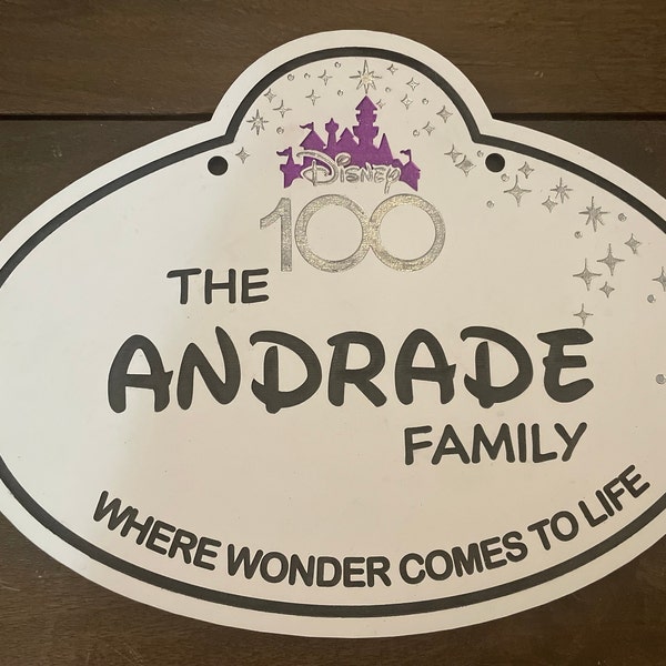 100 Years of Wonder Cast Tag SVG Disneyland Cast Member Name Tag SVG ...